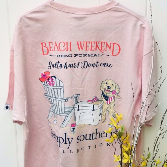 Simply Southern | Tops | Nwt Simply Southern Soft Pink Beach Weekend ...